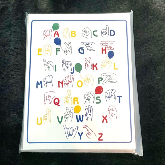 Party Supplies | Sign Language Asl Alphabet Greeting Cards Pack Of ...